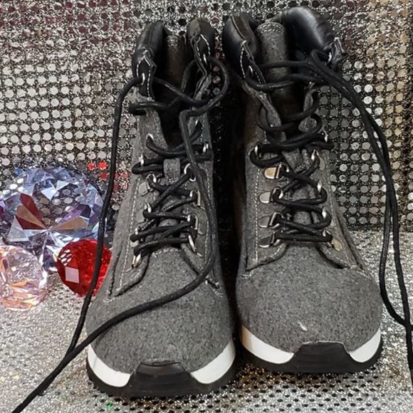 Joe Boxer | Shoes | Blackgray Laceup Joe Boxer Sneaker Boots New | Poshmark